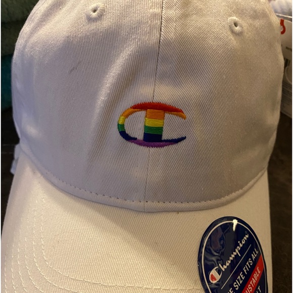 Champion | Accessories | Champion Pride Rainbow Adjustable White Cap ...